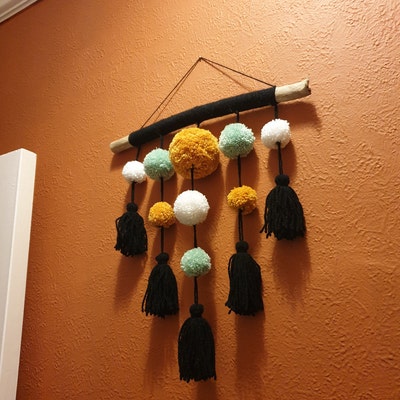 Extra Large Rustic Pom Pom Wall Hanging FREE SHIPPING - Etsy