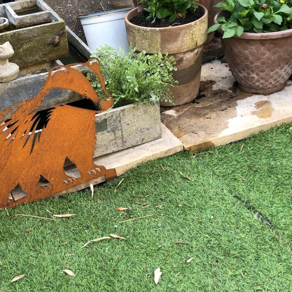 Metal Owl Fence Topper Garden Art Outdoor Ornaments Rusted Sculpture - Etsy