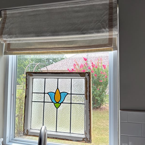 Cream Linen Roman Shades, Drawstring System, Blackout or White Lining ...