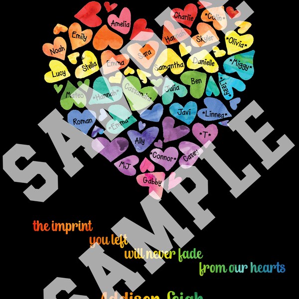 Custom Teacher Heart Printable - Personalized Teacher Appreciation ...