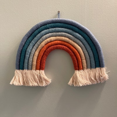 Large Hand Wrapped Macrame Rope Rainbow - Etsy