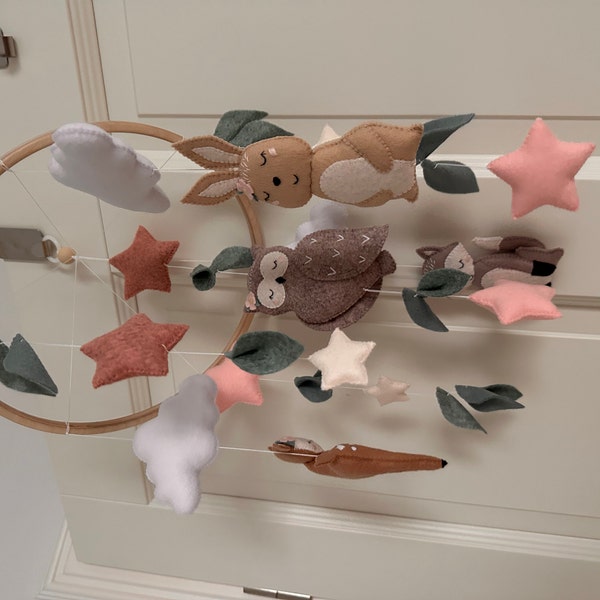 Woodland Baby Mobile, Baby Mobile Forest Animals, Mountain Forest Baby ...