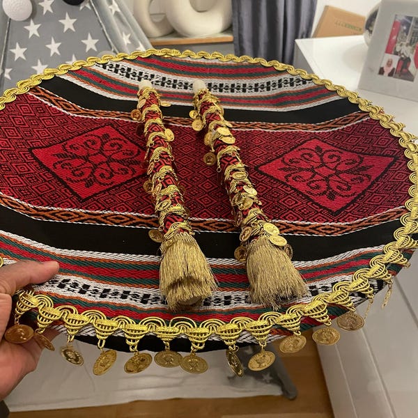 Keffiyeh Shemagh Embroidered With Hand Embroidery With A Palestinian ...