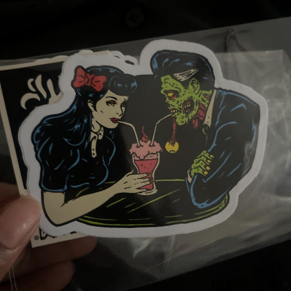 Rockabilly Big Bad Wolf Vinyl Sticker, Horror Punk Decal, Psychobilly ...