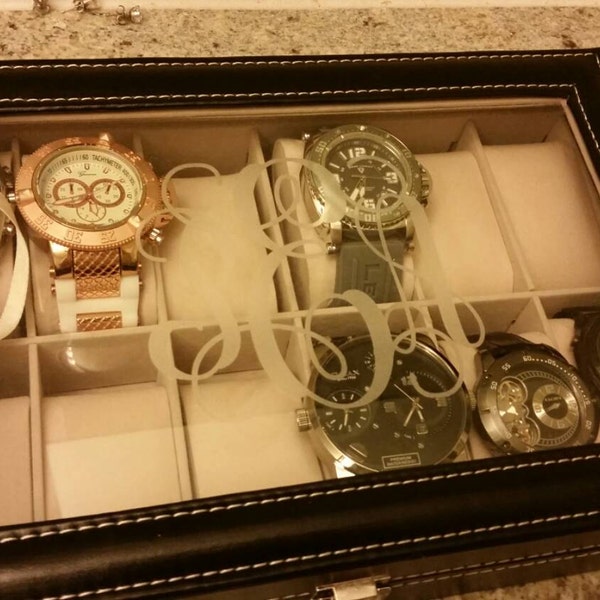 Monogrammed Watch Box, Engraved, Personalized, Groom, Husband, Gifts ...