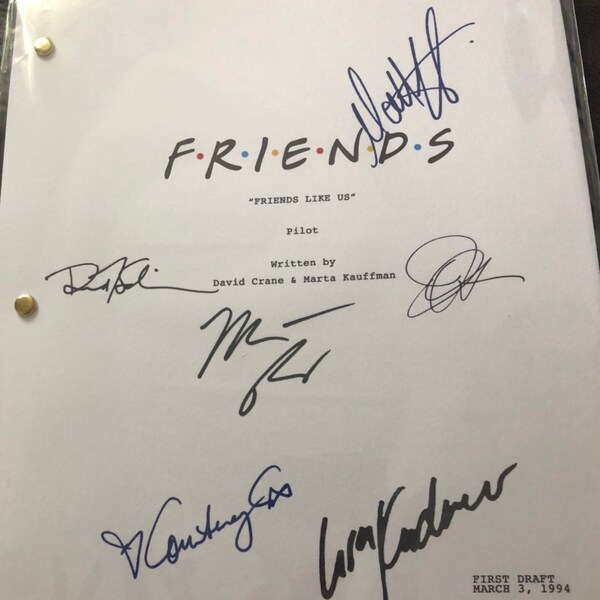 Friends TV Show Script Signed Autograph Screenplay Rachel Green, Ross ...