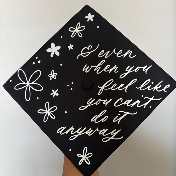 I Cried a Lot but I Was so Productive Graduation Cap Vinyl Decal ...