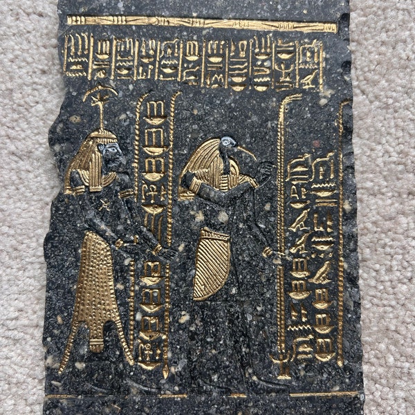 Egyptian God Thoth and Goddess Seshat Wall Relief. Egyptian God Thoth ...