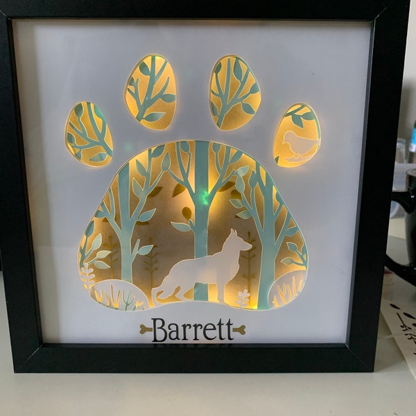 German Shepherd Dog Breed Shadow Box SVG, 3d Papercut SVG, Layered ...