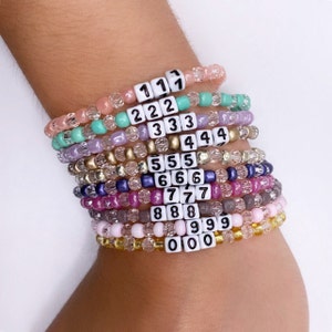 Cube Number Beads, Cube Symbol Beads, White With Black Acrylic Number ...