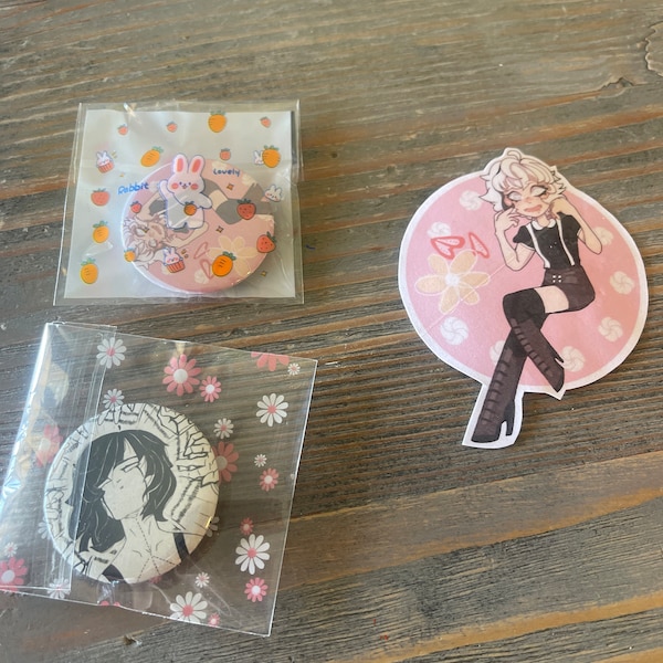 Dazai Sticker and Pin Pack - Etsy