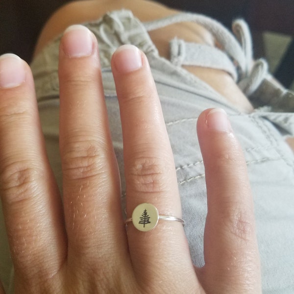 Evergreen Tree Ring, Northwoods Pine Tree Ring, Pine Tree Ring, Tree ...