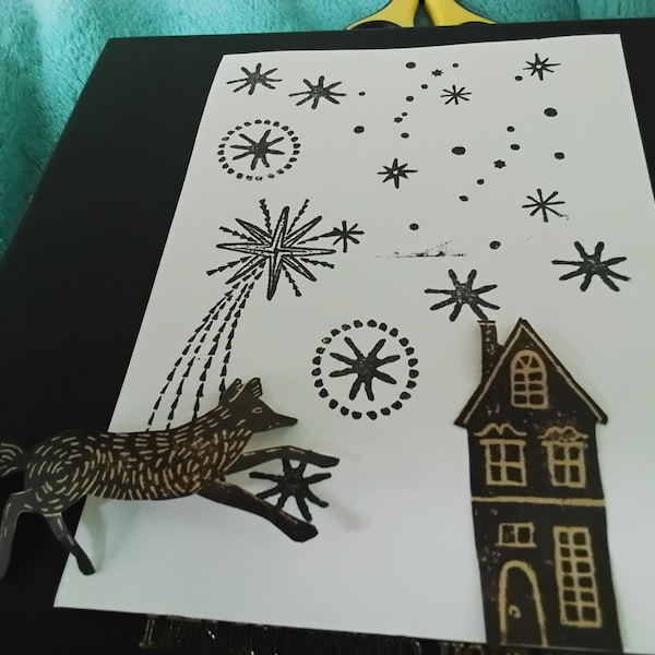 Sun, Moon and Star Rubber Stamps for Cardmaking, Celestial Stamps ...