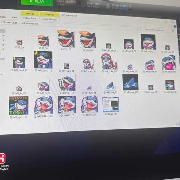 JEFF the Land Shark Marvel Rivals Emotes Set - Shark Emote Cute Shark ...