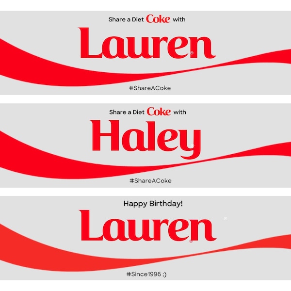 DIY Custom Coke Bottle Label Template: Editable Canva Design (digital ...