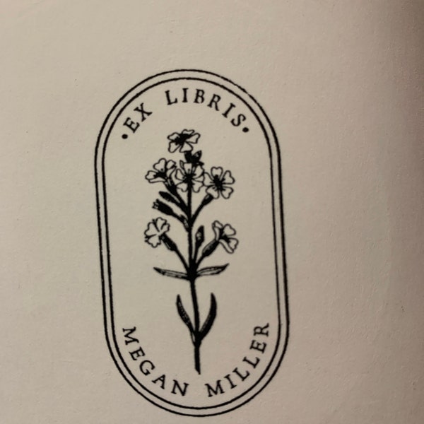 Vintage Floral Library Stamp or Book Stamp, From the Library of ...