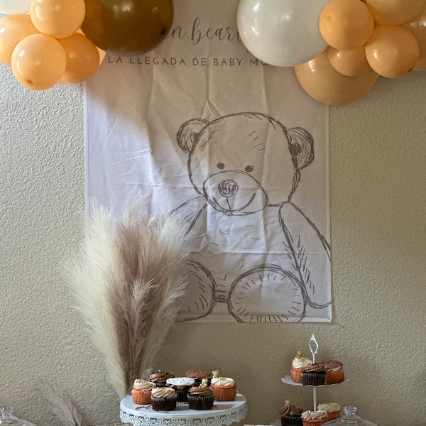 Teddy Bear Custom Baby Shower Banner | We Can Bearly Wait Personalized ...
