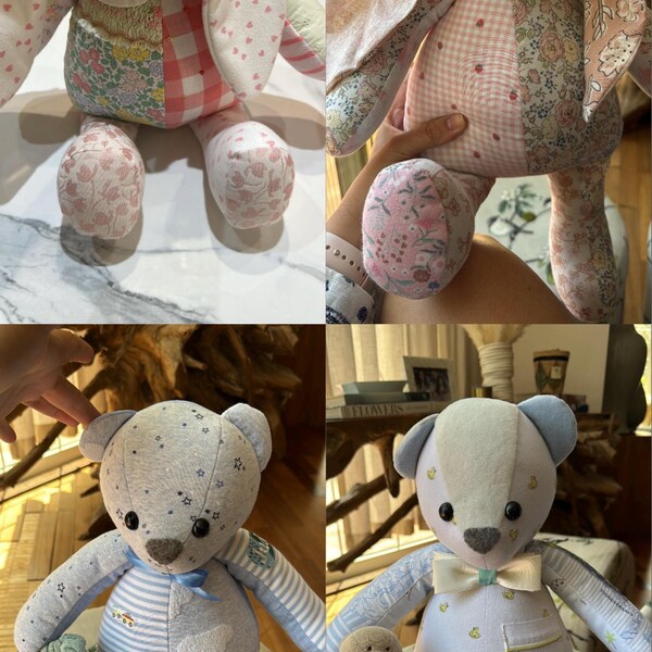 Keepsake Patchwork Memory Clothes Quote Shirt Bear Stuffed Plush Animal ...