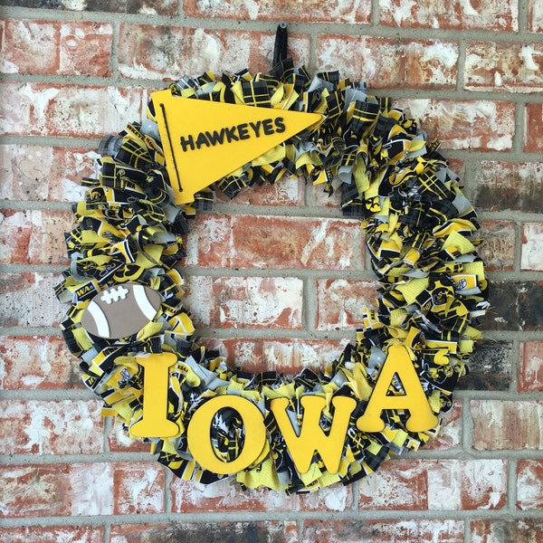 NCAA University of Iowa Hawkeyes Yellow & Black College Logo 100% ...