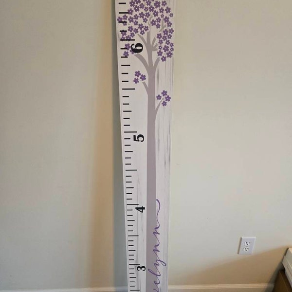 Custom Wooden Growth Chart for Kids - Personalized Height Measuring ...