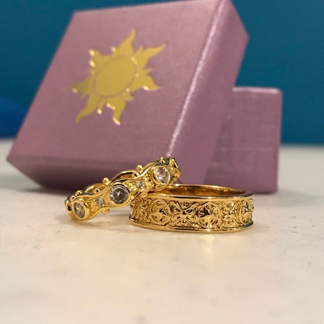 Rapunzel Wedding Ring AFFY Round Cut Simulated Multi Stone Rapunzel