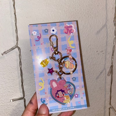 JUNGKOOK Keychain / Bts Acrylic Key Ring Bunny Kookie for Planner and ...