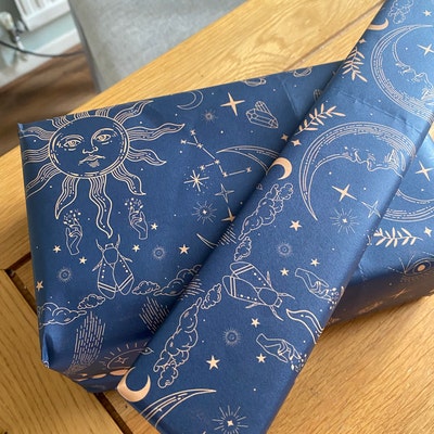 Sun and Moon Celestial A2 Wrapping Paper Sheet Sun Signs / Moon Child ...
