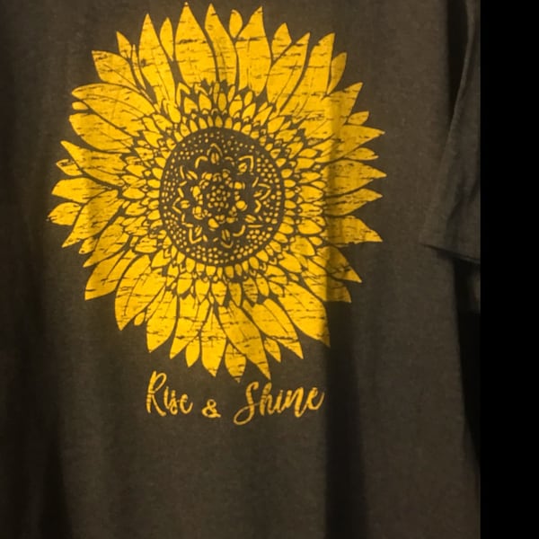 Sunflower Tee, T Shirt With Sunflower, Plant Lover Gift, Rise and Shine ...