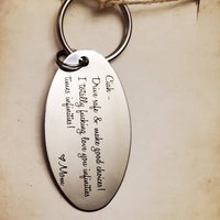 Handwritten Key Chain Your Handwriting Keychain or Font - Etsy