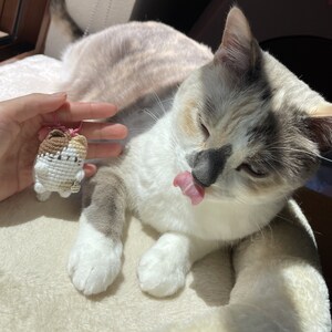 Personalized Cute Crochet Cat With Flower and Bell Keychain - Etsy