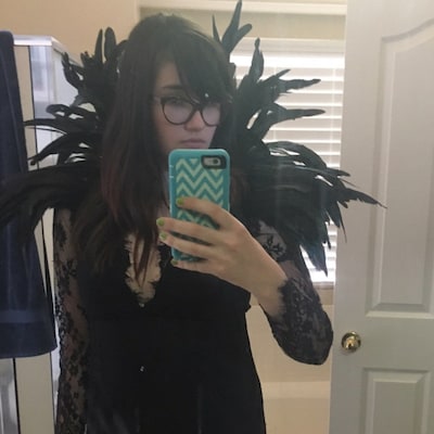 Black Feather Collar, Empress High Feather Collar, Premium Fantasy ...