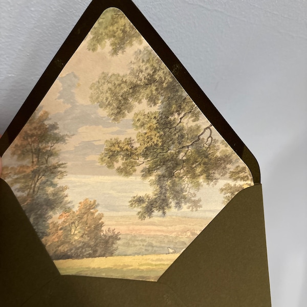 Fine Art Landscape Painting Envelope Liner | Country Wedding Envelope ...