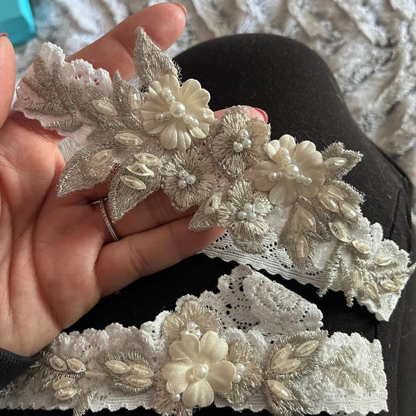 Bridal Wedding Stretch Lace Garter Set, Non Slip Bride Garter ...