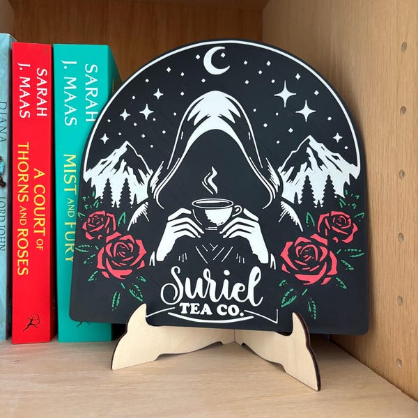 Suriel Tea Company Acotar Bookshelf Sign Color 3D Printed Shelf Sitter ...
