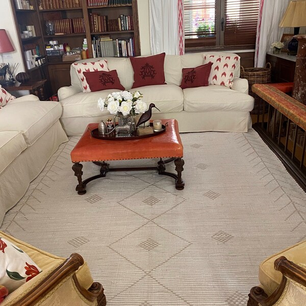 Bohemian Inspired Hand Woven Cotton Hand Woven Rug, Cotton Rag Rug ...