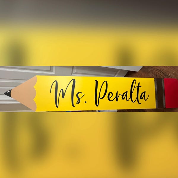 Teacher Name Decal - Teacher Name Wall Decal - Teacher Name Vinyl Decal ...