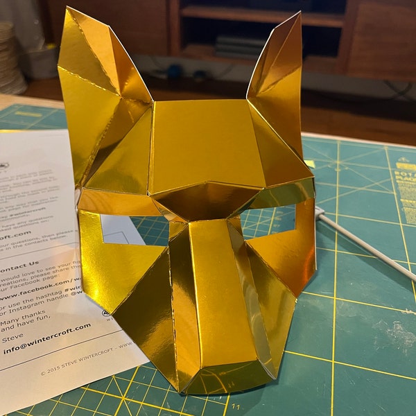 Fox 3D Papercraft Mask Template, Low Poly Paper Mask, Unique Halloween ...