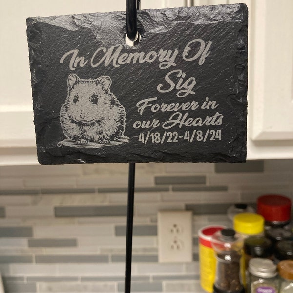 Personalized Hamster Memorial Slate Stone: Engraved Pet Grave Marker - Etsy
