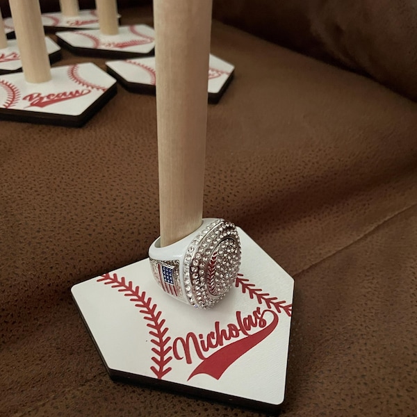 Baseball/softball Ring Display Homeplate Custom Name Team Gift With ...