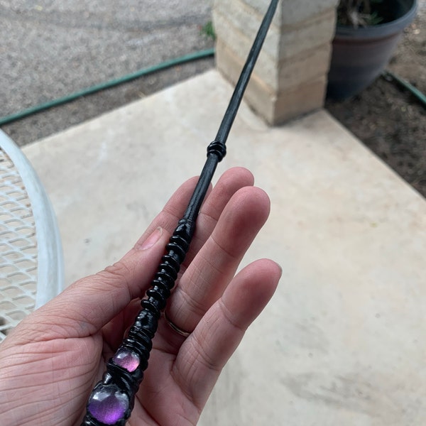 Galaxy Purple Magic Wand, Black Wood, Witch Wizard Costume - Etsy