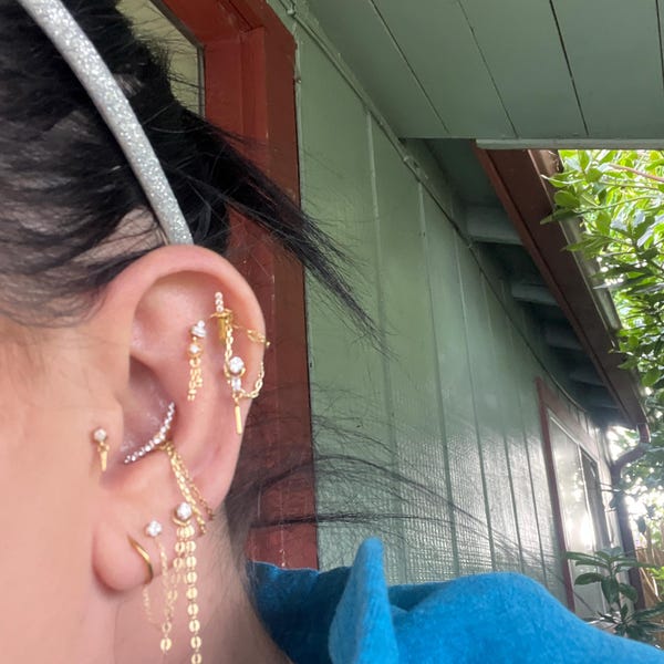 Hidden Helix Piercing 16g F136 Implant Grade Titanium Ball Tassel Flat ...