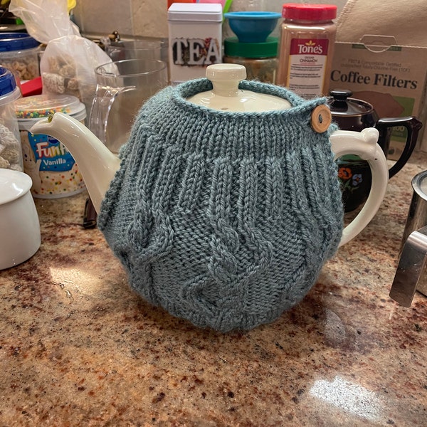 White Hand Knit Tea Cosy Teapot Cosy Wool Tea Cosy Teapot Cover ...