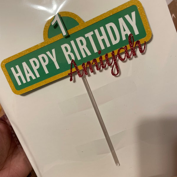 Happy Birthday Street Sign Personalized Happy Birthday Cake Topper ...