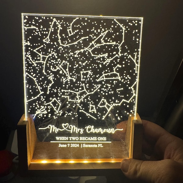 Custom Star Map Night Light: Personalized Constellation Gift - Etsy