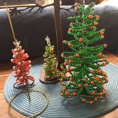 Chritmas Tree Beading Pattern Christmas Tree Tutorial Beading Tutorial Christmas Decor Beaded ...
