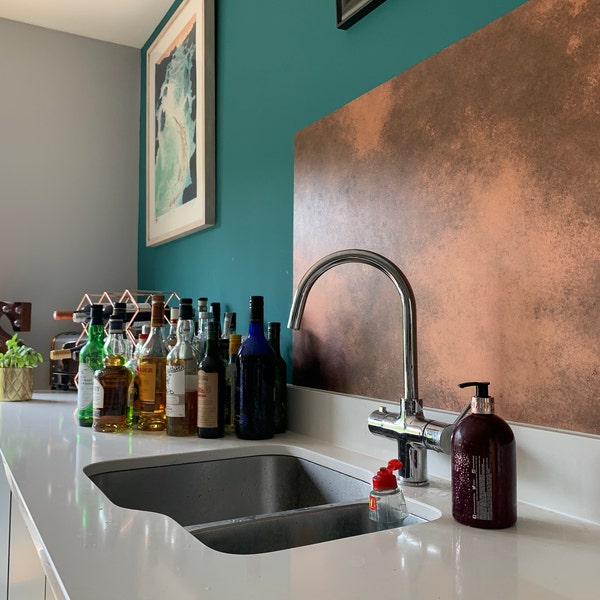 Kitchen Backsplash Aged Copper Effect (rustic Brown) - Etsy