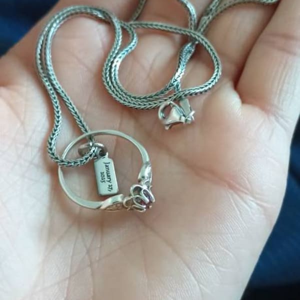1.5mm Oxidized Square Foxtail Chain Necklace - 925 Sterling Silver - 16 ...