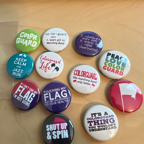 Colorguard Buttons / Marching Band / Set of 12 Colorguard 1" or 1.25 ...