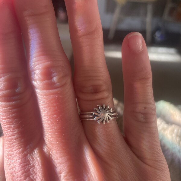 Sun Ring, Silver Sun Ring, Celestial Jewelry, Sterling Silver Sun Ring ...