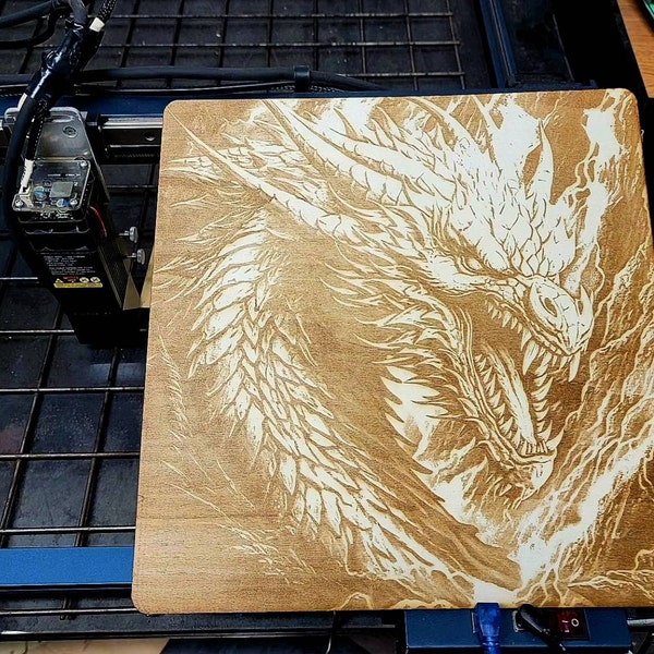 3D Dragon Laser Engrave File: Lightburn, Glowforge Ready (PNG, SVG) - Etsy